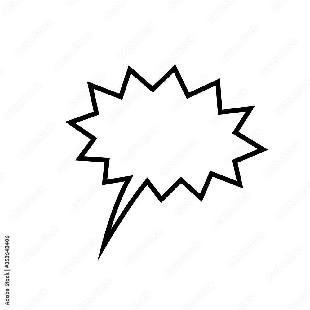 Yelling speech bubble outline icon. Clipart image isolated on white ...