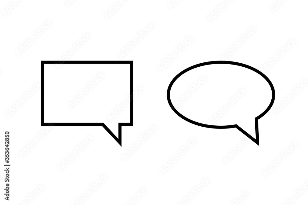 Left speech bubble icon. Clipart image isolated on white background ...