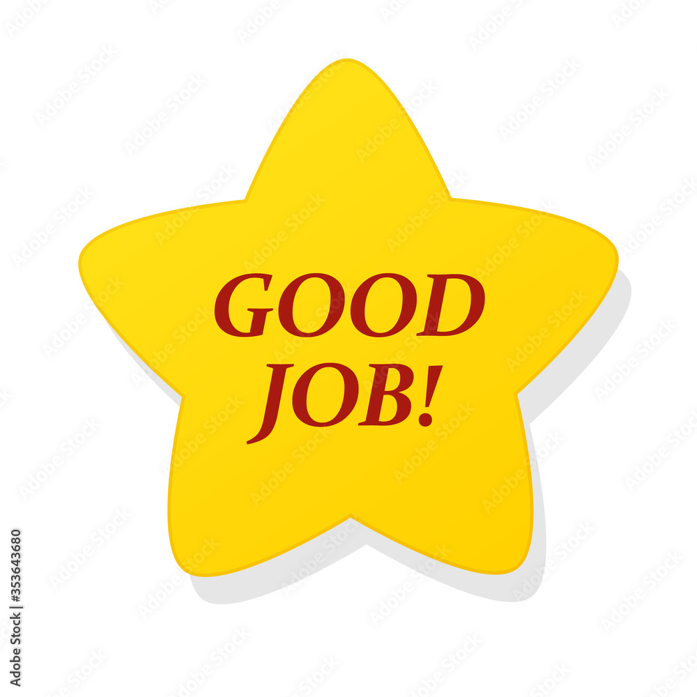 Star good job icon. Clipart image isolated on white background Stock ...
