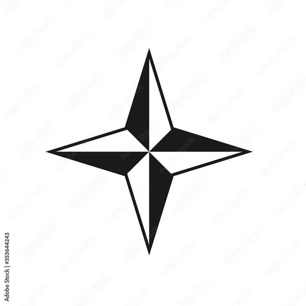 4 point star icon. Clipart image isolated on white background Stock 벡터 ...
