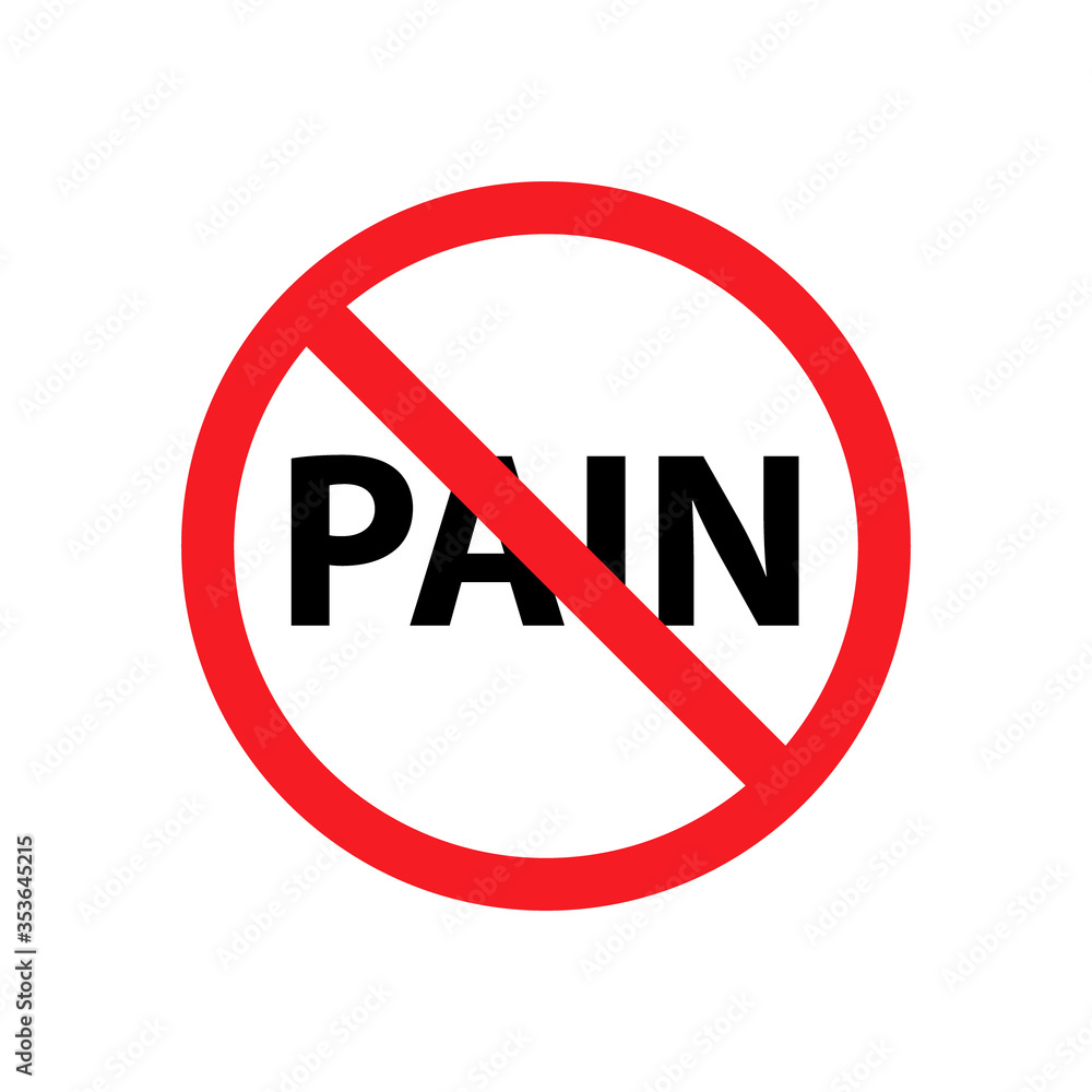 Stop pain no symbol. Clipart image isolated on white background Stock ...