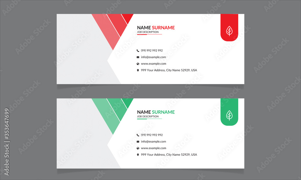 professional creative business email signature vector Stock Vector ...