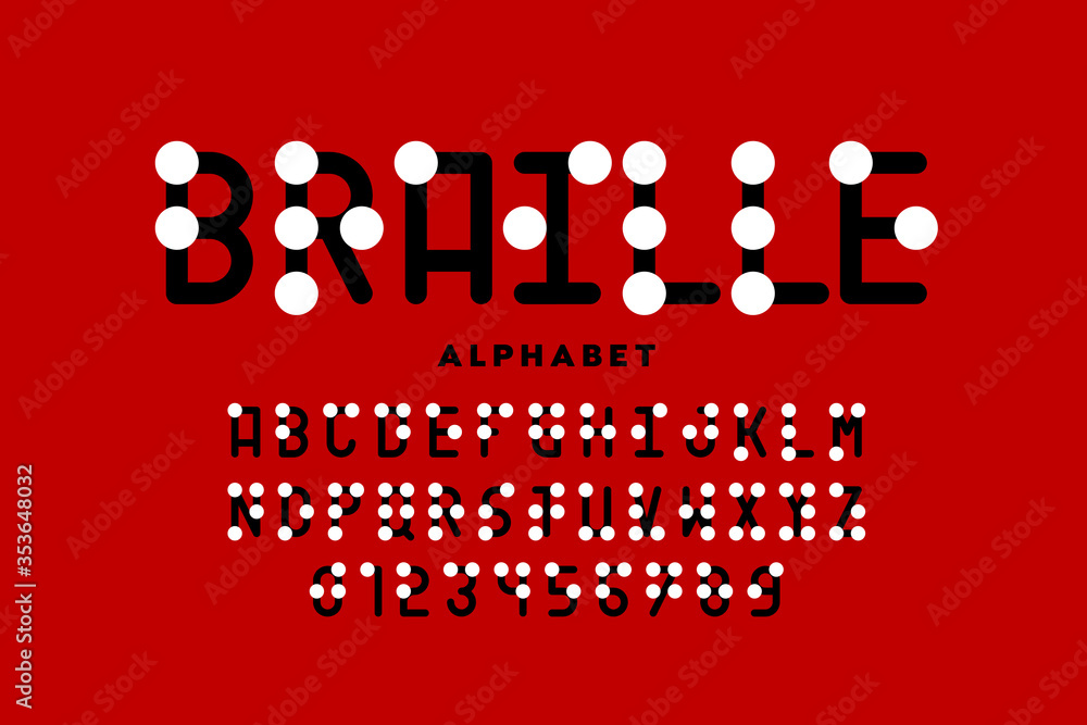 Braille alphabet, letters and numbers Stock Vector | Adobe Stock