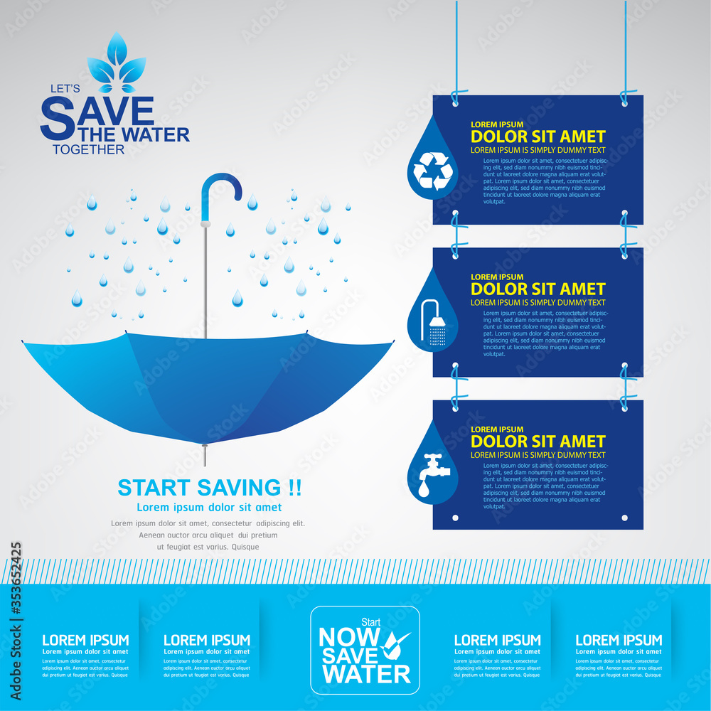 Save Water Vector Concept Water is Life Stock Vector | Adobe Stock