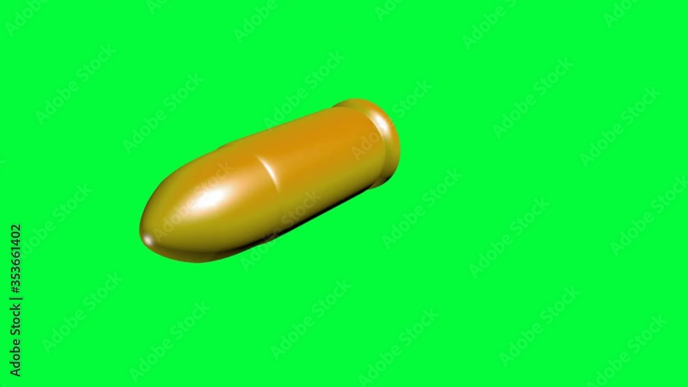 3d Green Screen Handgun Bullet animation in 4k UHD. 4k Cinema elements ...