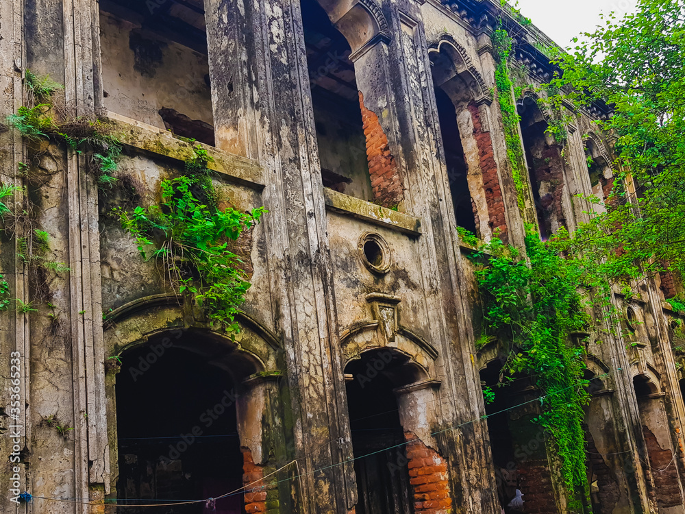 South Asian monument. Rajbari - house of the ancient indian rulers from ...