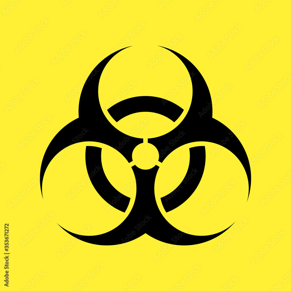 Vettoriale Stock Biohazard Symbol on yellow background. Hazard warning ...