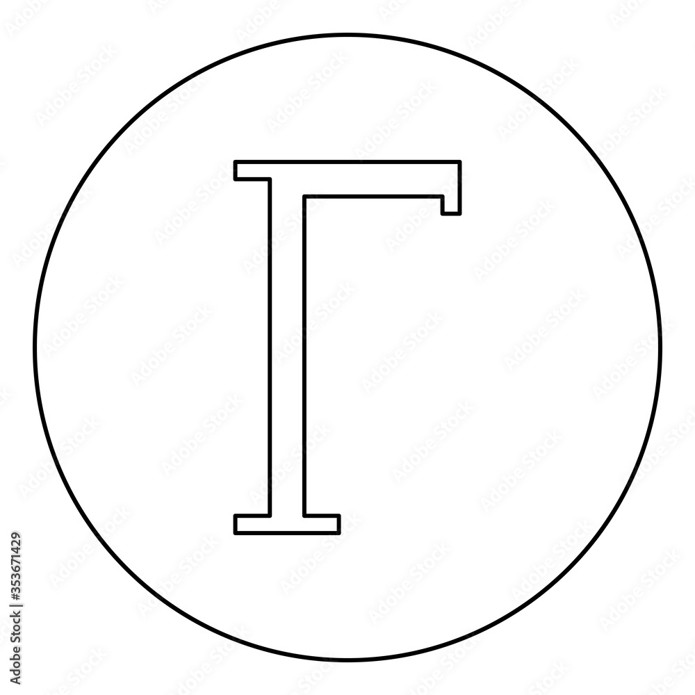 Gamma greek symbol capital letter uppercase font icon in circle round ...