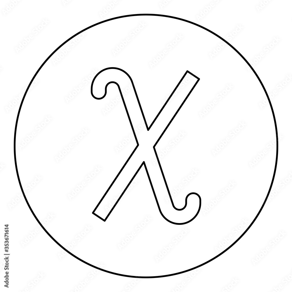 Vecteur Stock Chi greek symbol small letter lowercase font icon in ...