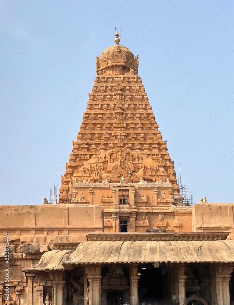 Brihadeeswarar temple in Thanjavur, Tamil nadu. This is the Hindu ...