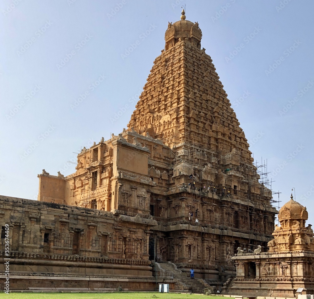 Brihadeeswarar temple in Thanjavur, Tamil nadu. This is the Hindu ...