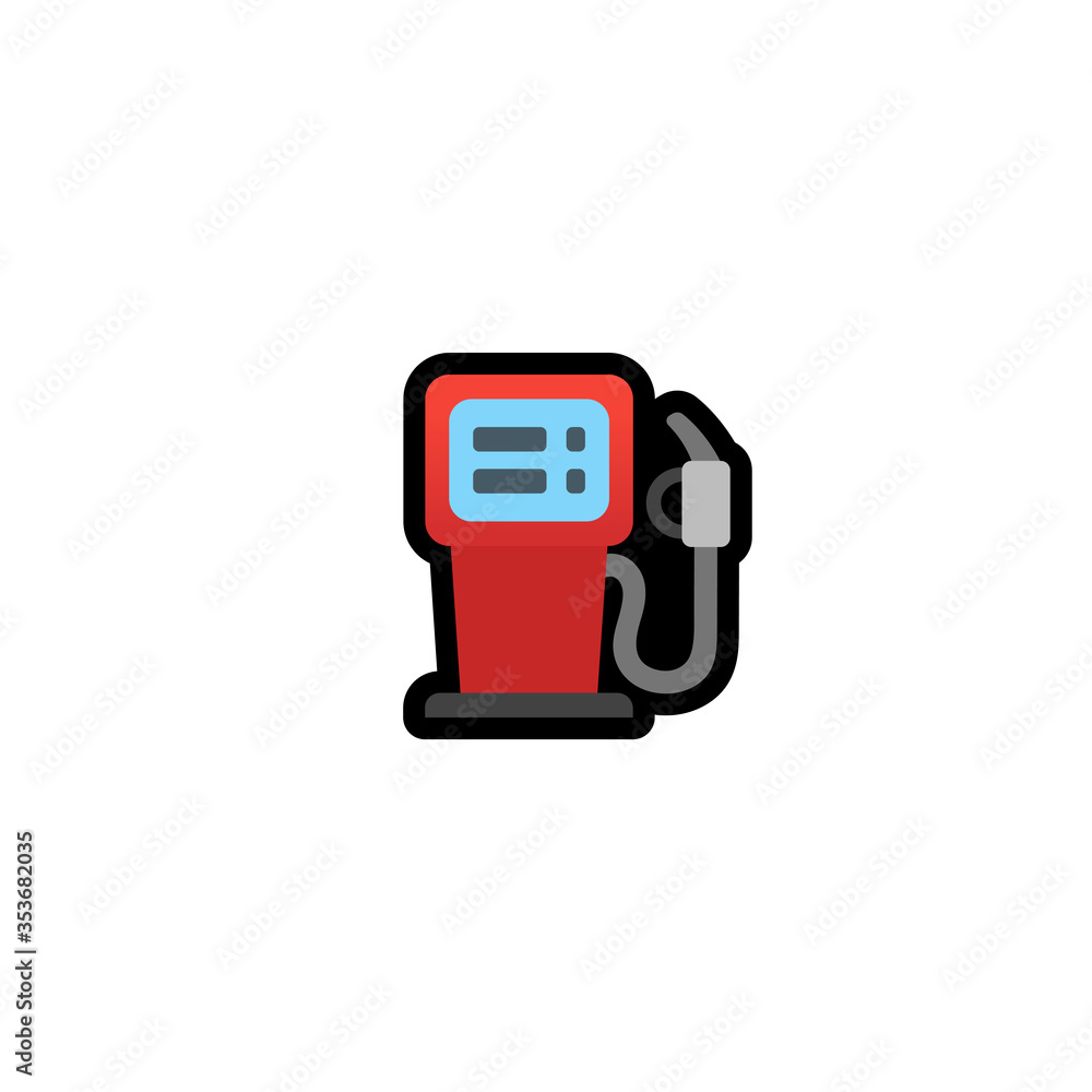 Fuel Pump Vector Icon. Isolated Oil Pump Cartoon Style Emoji, Emoticon ...