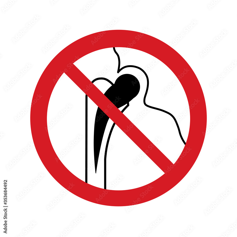 Vector illustration no access for persons with metallic implants symbol ...