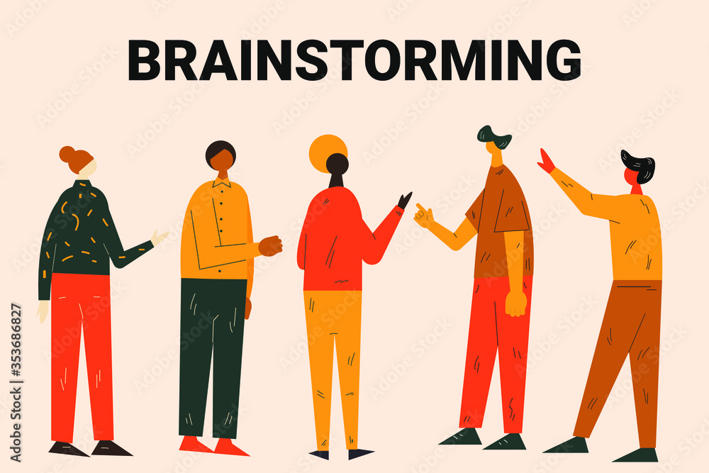 People brainstorming concept illustration. Brainstorm concept. Vector ...