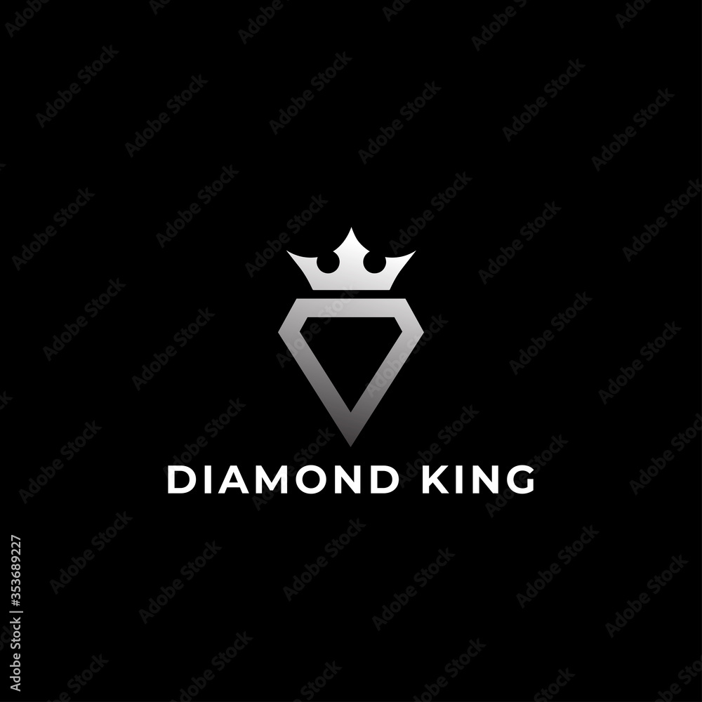 King diamond logo blue color vector design template - King Diamond Icon ...
