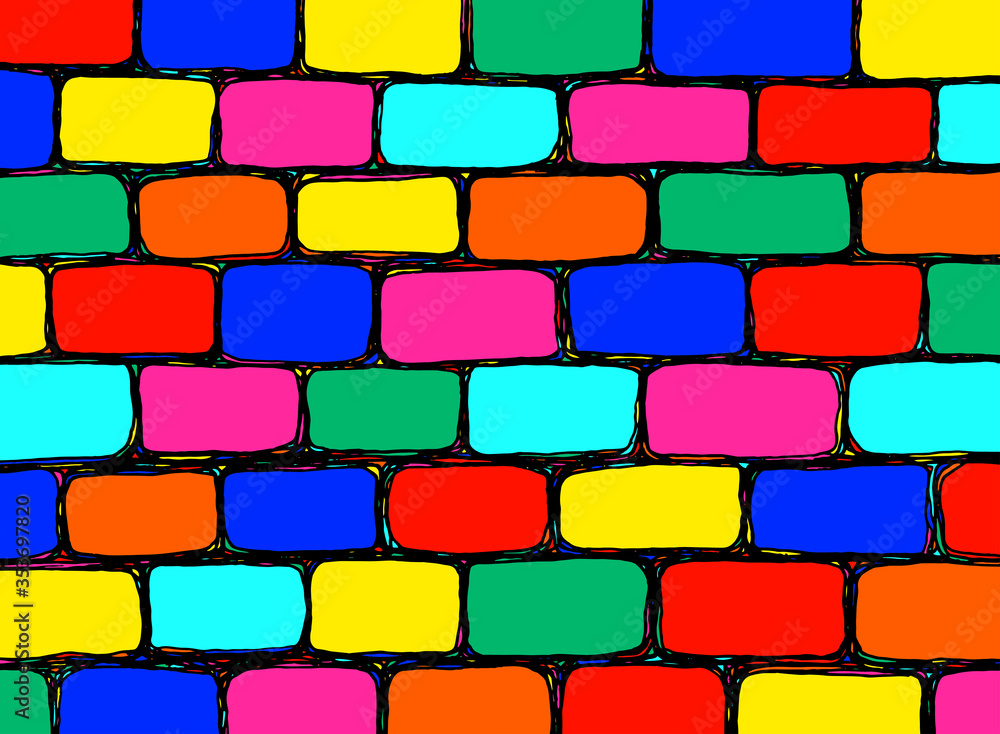 Wall background. Urban sketch - wall texture. Hand drawn rainbow grunge ...