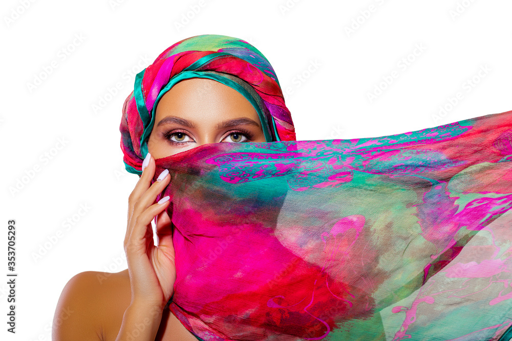 Beautiful arabic eastern Woman wearing Abaya. face of an attractive ...