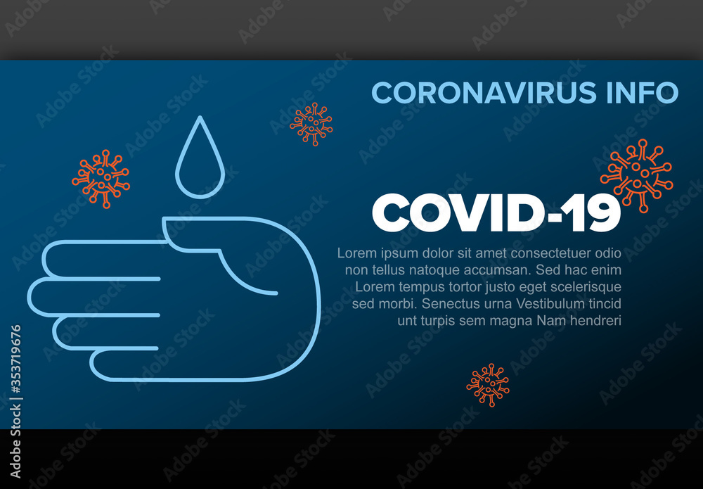 Blue Banner Layout with Coronavirus Information Stock Template | Adobe ...
