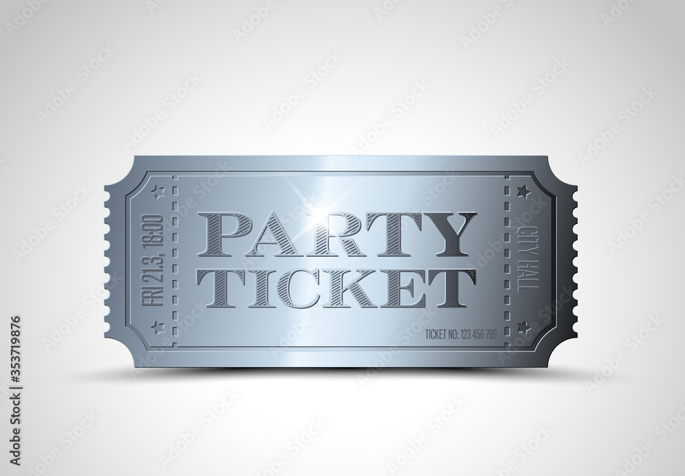 Silver Event Ticket Banner Layout Stock Template | Adobe Stock