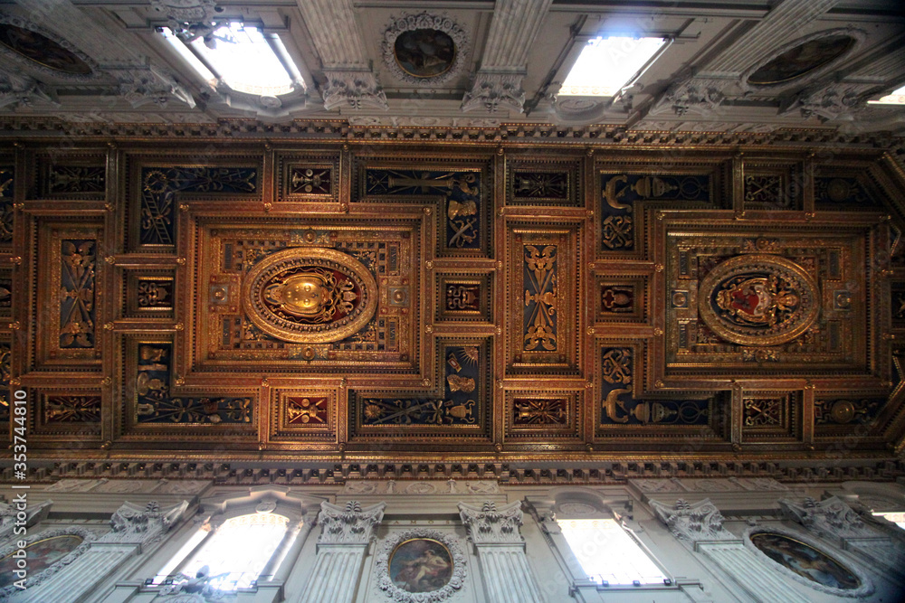 Coffered Ceiling Basilica di San Giovanni in Laterano Stock Photo ...