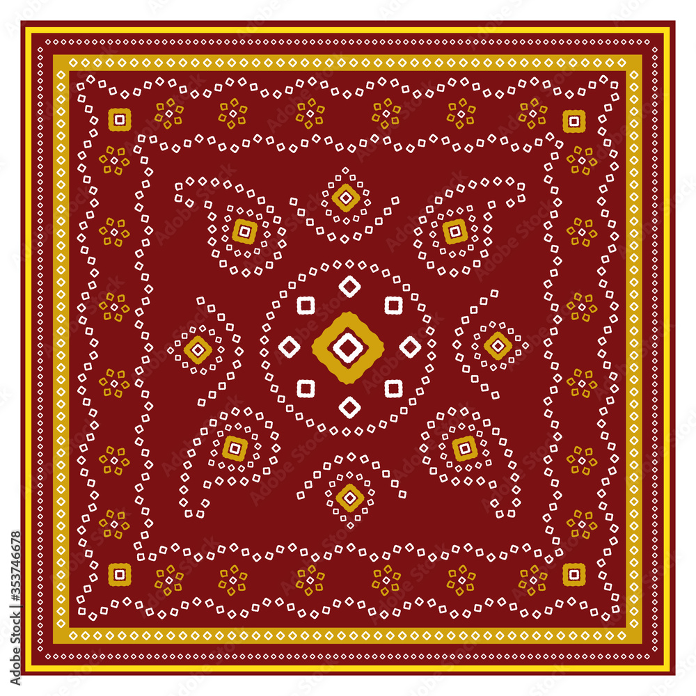 Bandhani design on square. Stock Vector | Adobe Stock