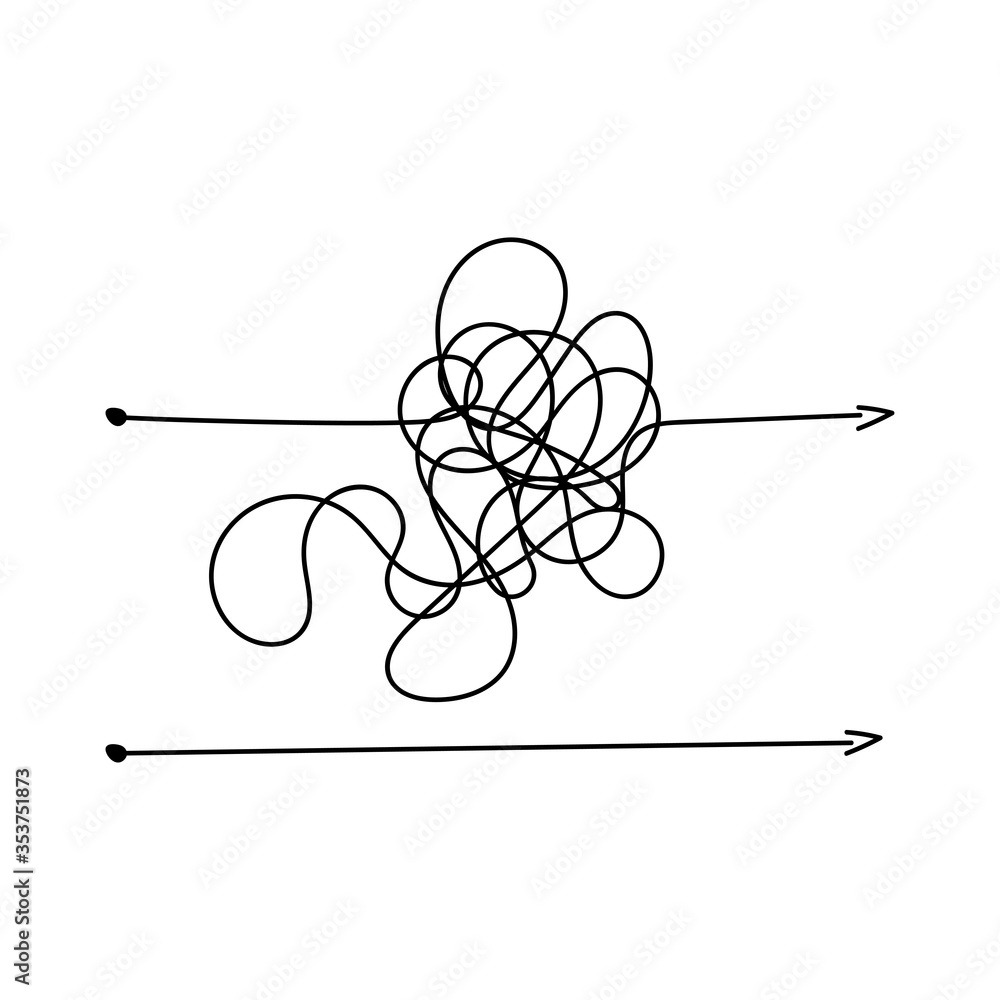 messy line like hard and easy way. flat linear trend modern art graphic ...