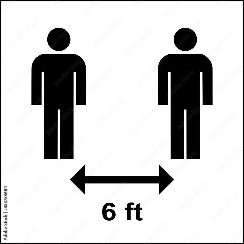 Please Keep Your Distance Poster 6 ft Sign Vector Stock Vector | Adobe ...