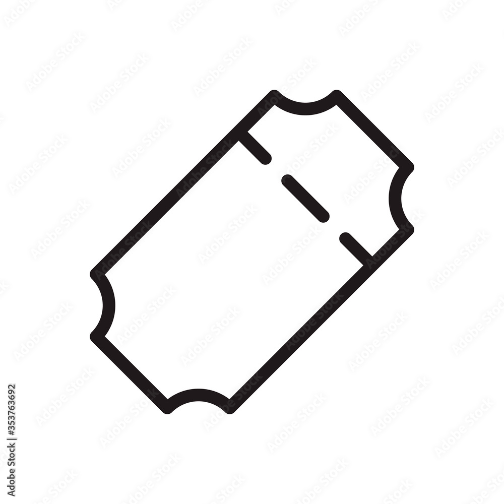 Ticket icon in trendy outline style design. Vector graphic illustration ...