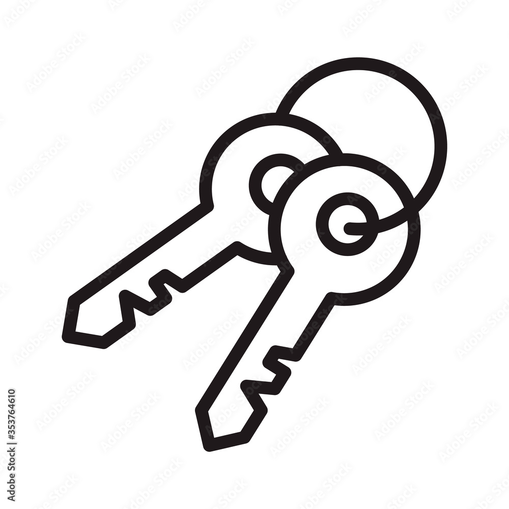 Key icon in trendy outline style design. Vector graphic illustration ...
