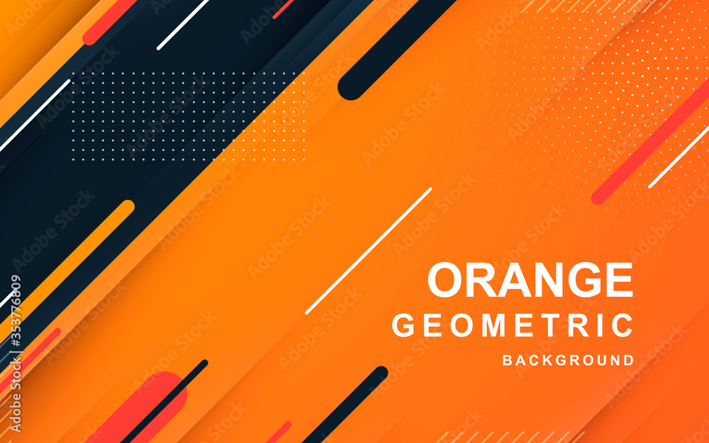 Abstract orange background. Geometric element design with dots ...