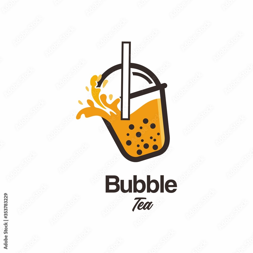 Bubble Tea Logo Vector