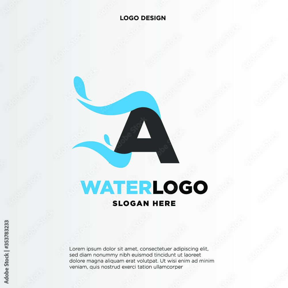 letter A water splash vector logo design Stock Vector | Adobe Stock