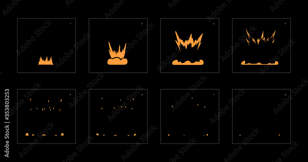 Dust explosion effect. Explosion Animation effect. Animation Sprite ...