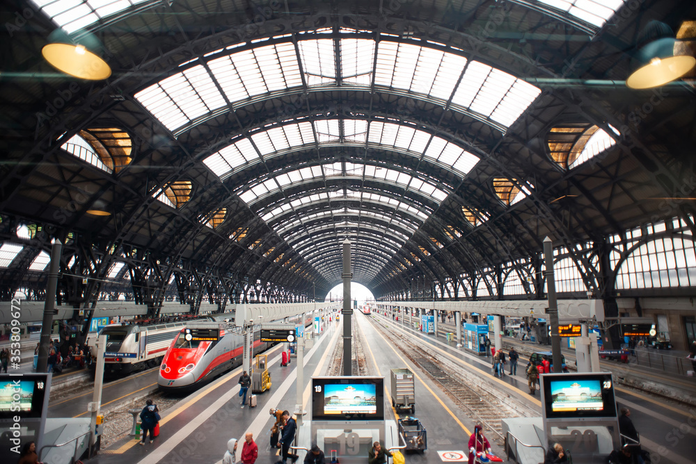 Milan. Italy - May 20, 2019: Milan Central Station Interior View ...
