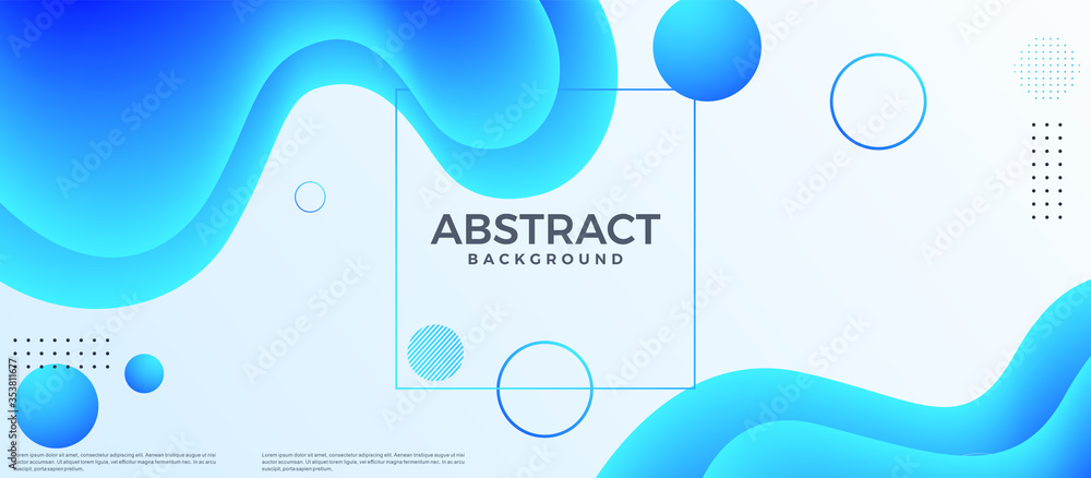 abstract dynamic flow fluid wave background with blue and white color ...