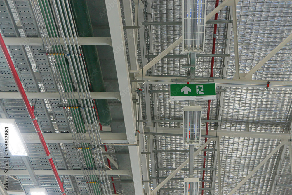 Lighting fixture ,fire protection pipe installation under pipe rack at ...