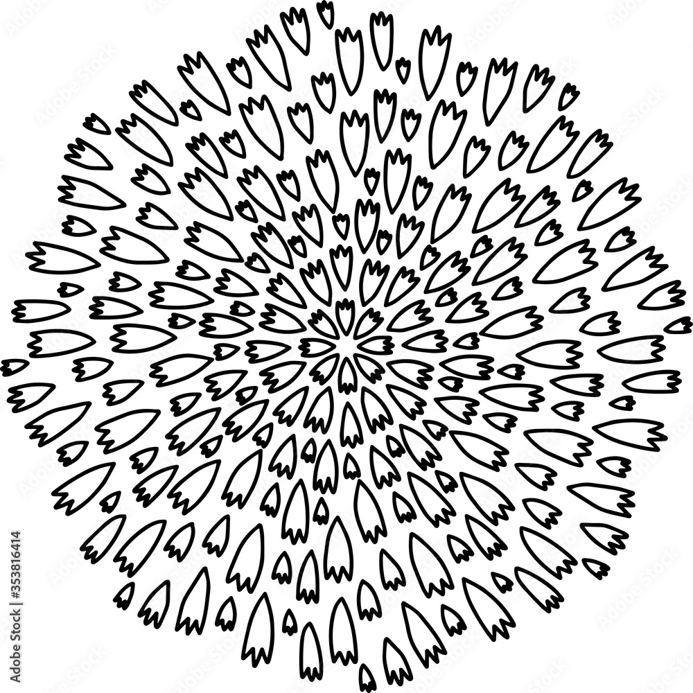 Mandala bell bluebell round lace pattern lined doodle coloring book ...