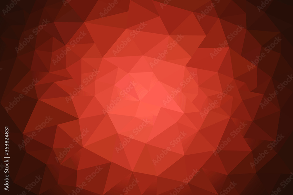 RED Low poly crystal background with gradient , geometrical background ...