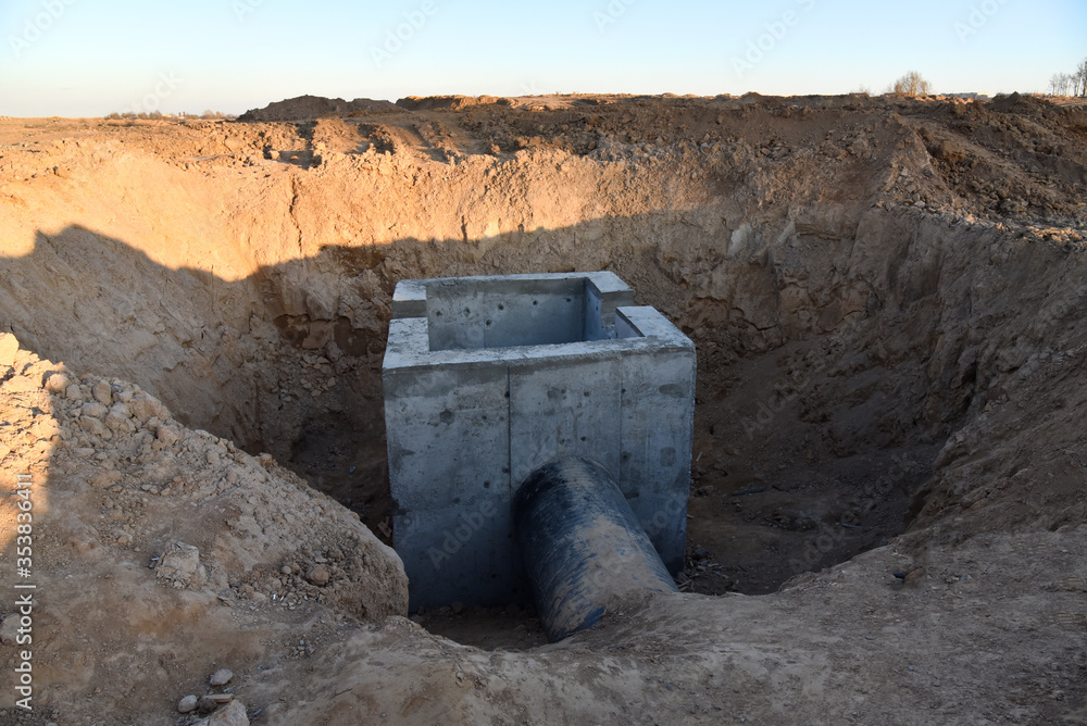Construction of stormwater pits, sanitary sewer system distribution ...