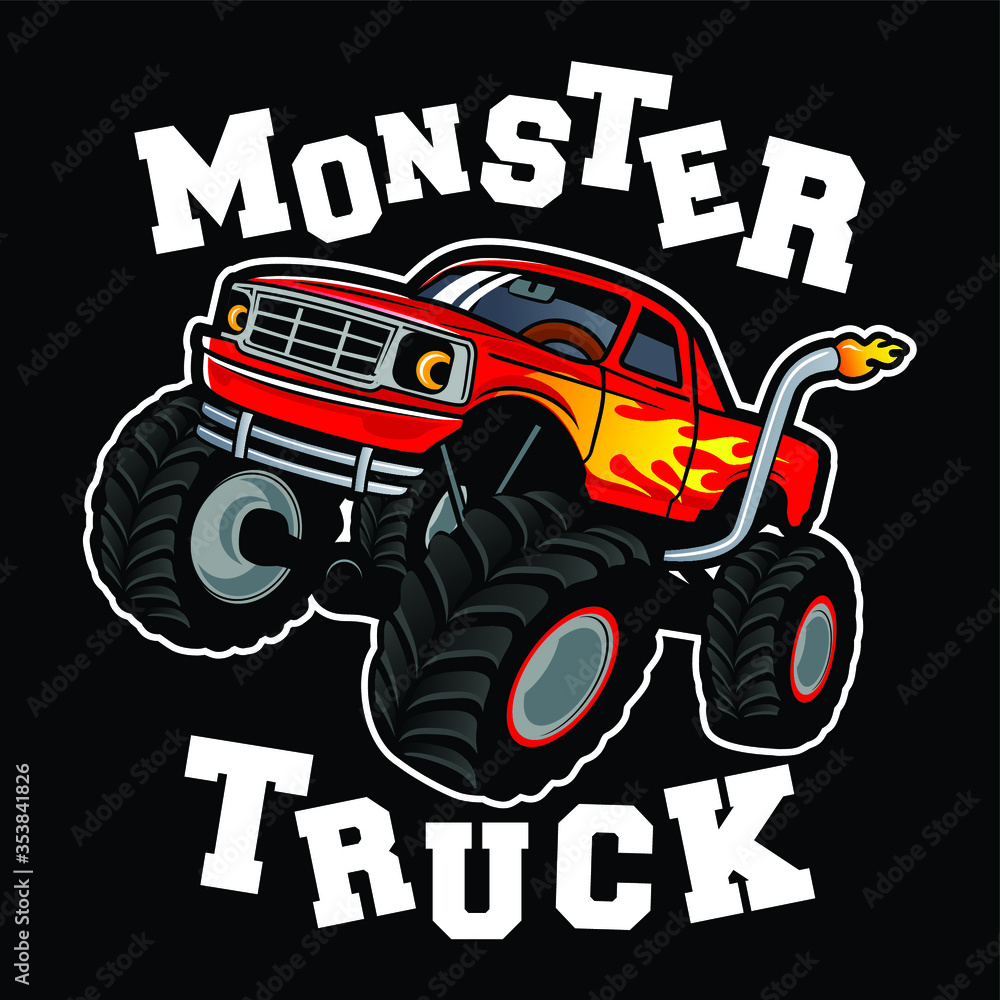 monster truck vector logo design inspiration, Design element for logo ... monster truck vector logo design inspiration, Design element for logo ...