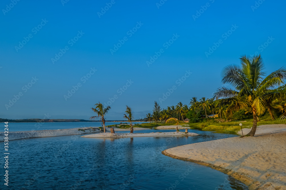 Beautiful ,pristine and Turquoise Maputo beach at Bilene with a lagoon ...