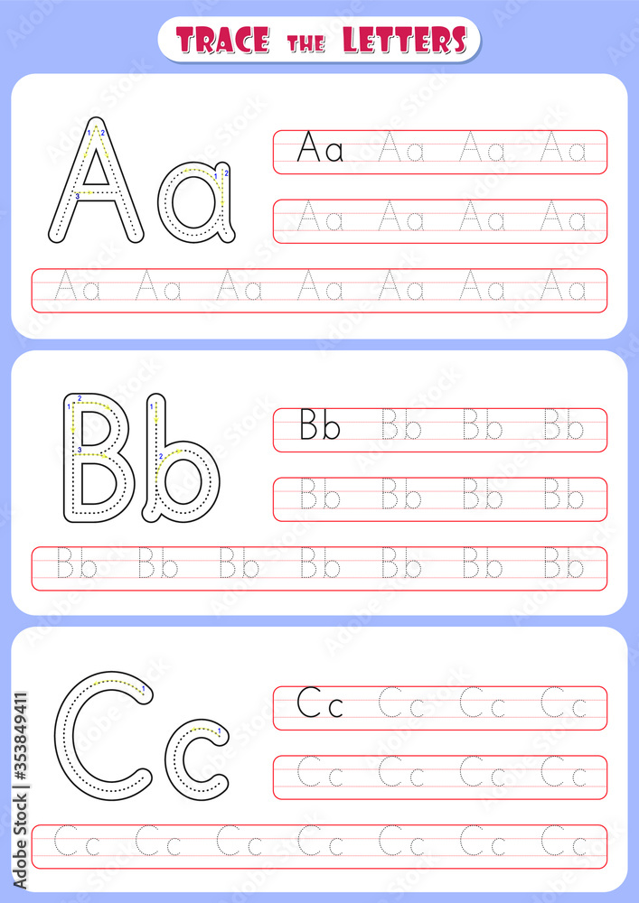 Alphabet letters Tracing Worksheet. ABC Activities and Exercises for ...