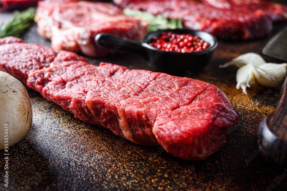 Side view Close up denver Steak, Flank steak, cut near denver ...
