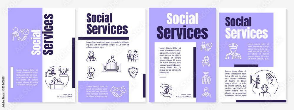 Public service brochure template. Government assistance. Flyer, booklet ...