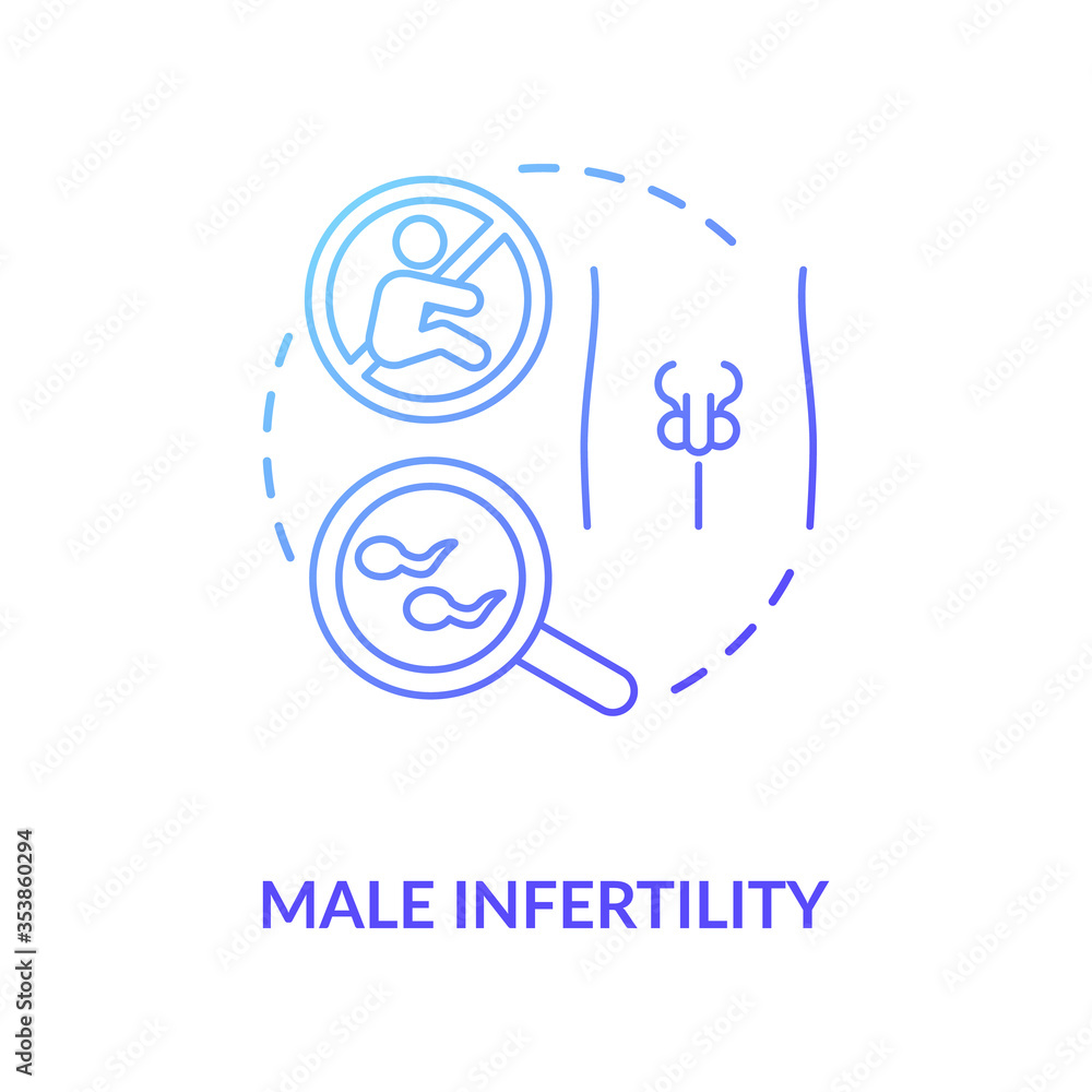 Male infertility concept icon. Mens inability to reproduce idea thin ...