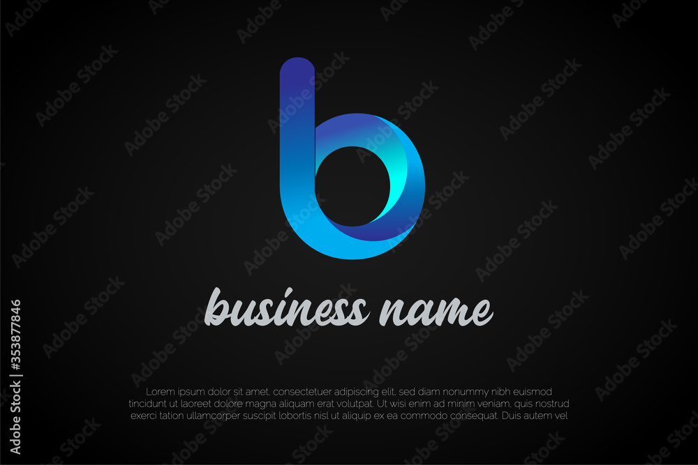 Modern Alphabet Letter b Logo Template Stock Vector | Adobe Stock