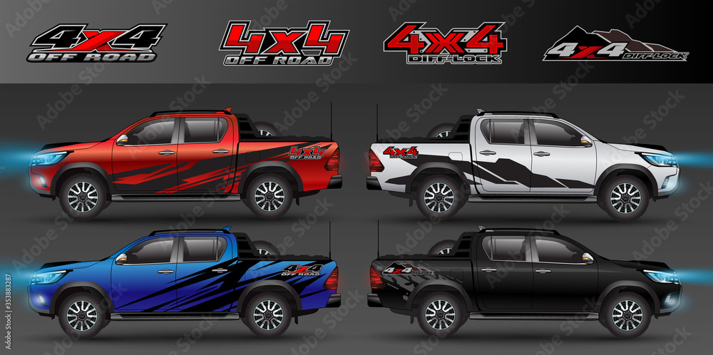 4x4 logo for 4 wheel drive truck and car graphic vector. Design for ...