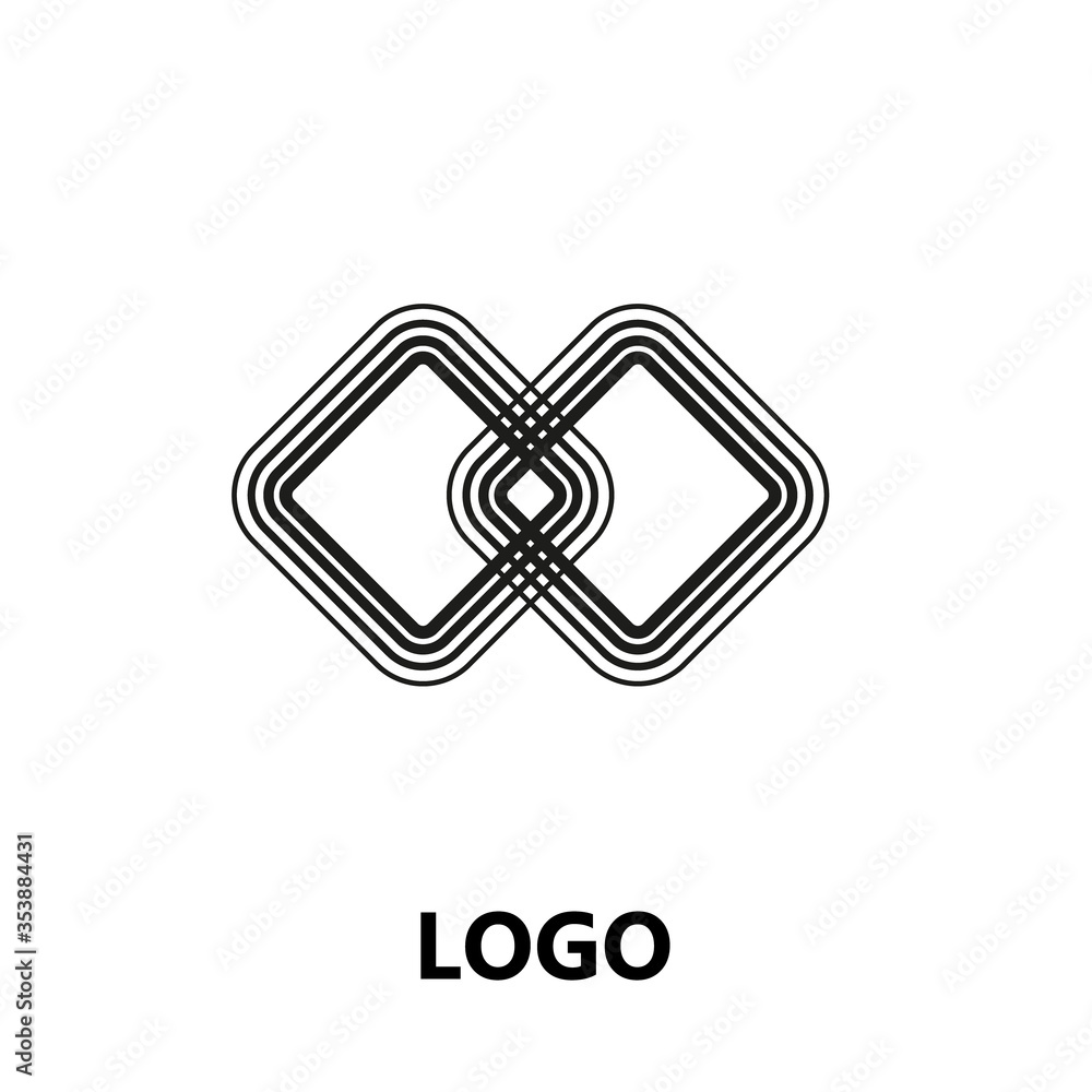 Vector illustration of a square logo, emblem, sign, symbol. EPS Stock ...