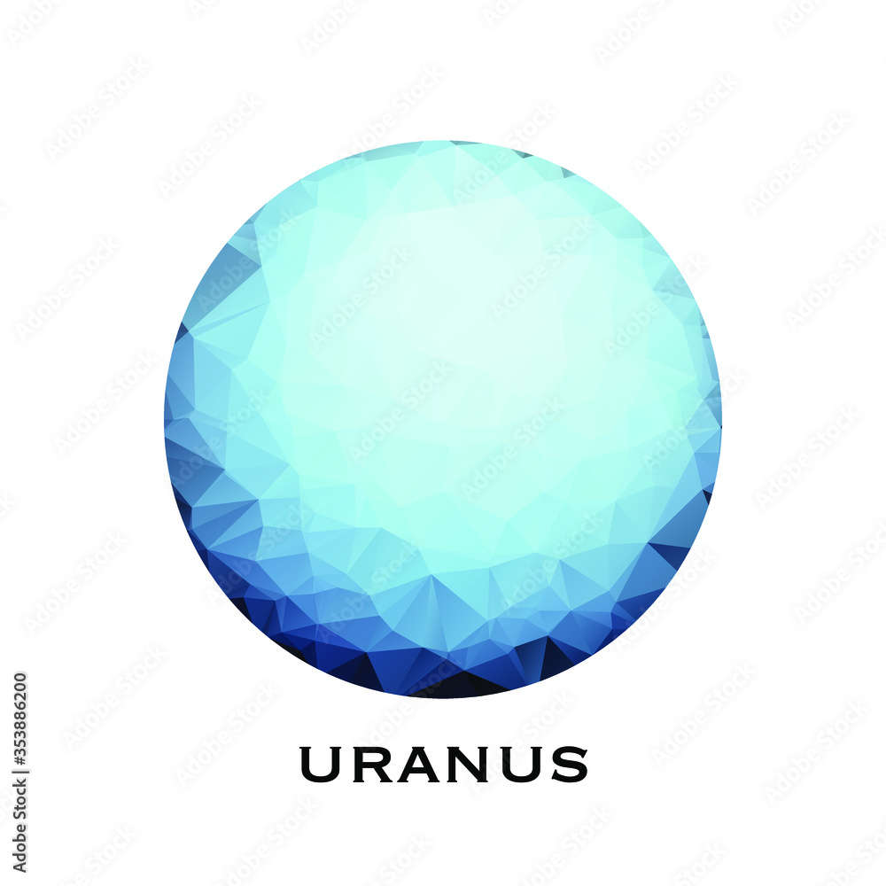 Uranus. Triangle polygonal Uranus in solar system planet. Polygon ...