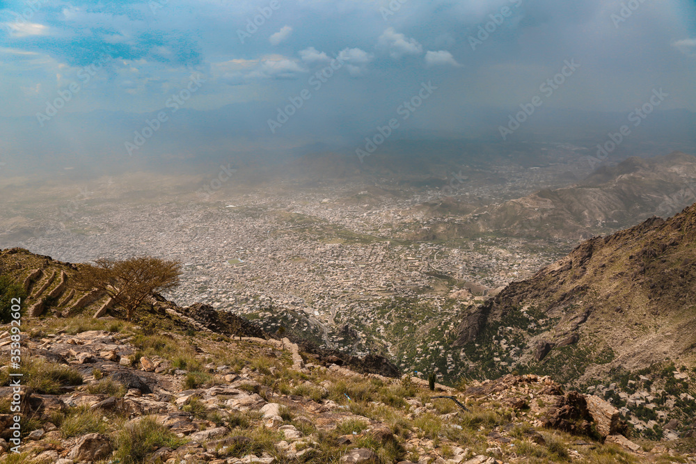 Taiz / Yemen - 28 May 2020 : A picture of the Yemeni city of Taiz from ...